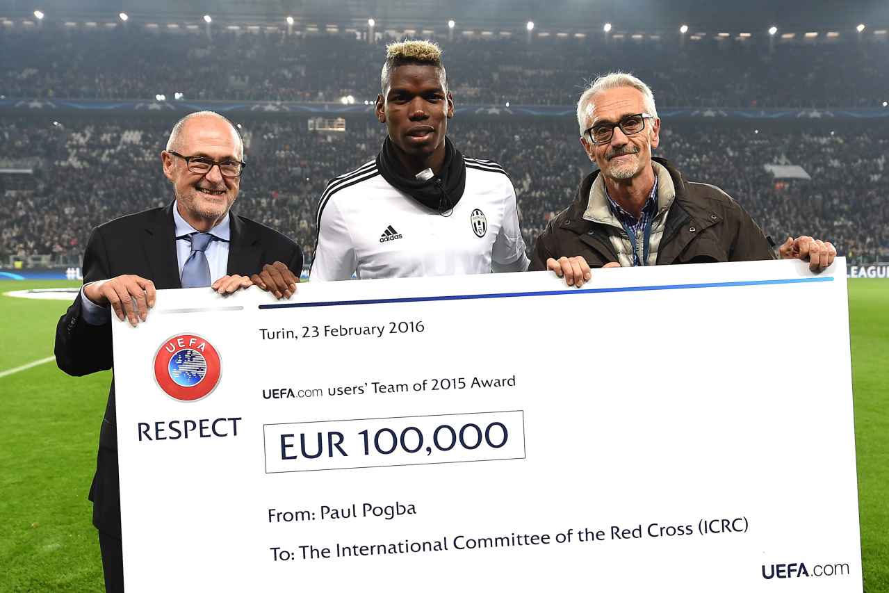 Paul Pogba to present €100,000 cheque to ICRC on behalf of UEFA ...